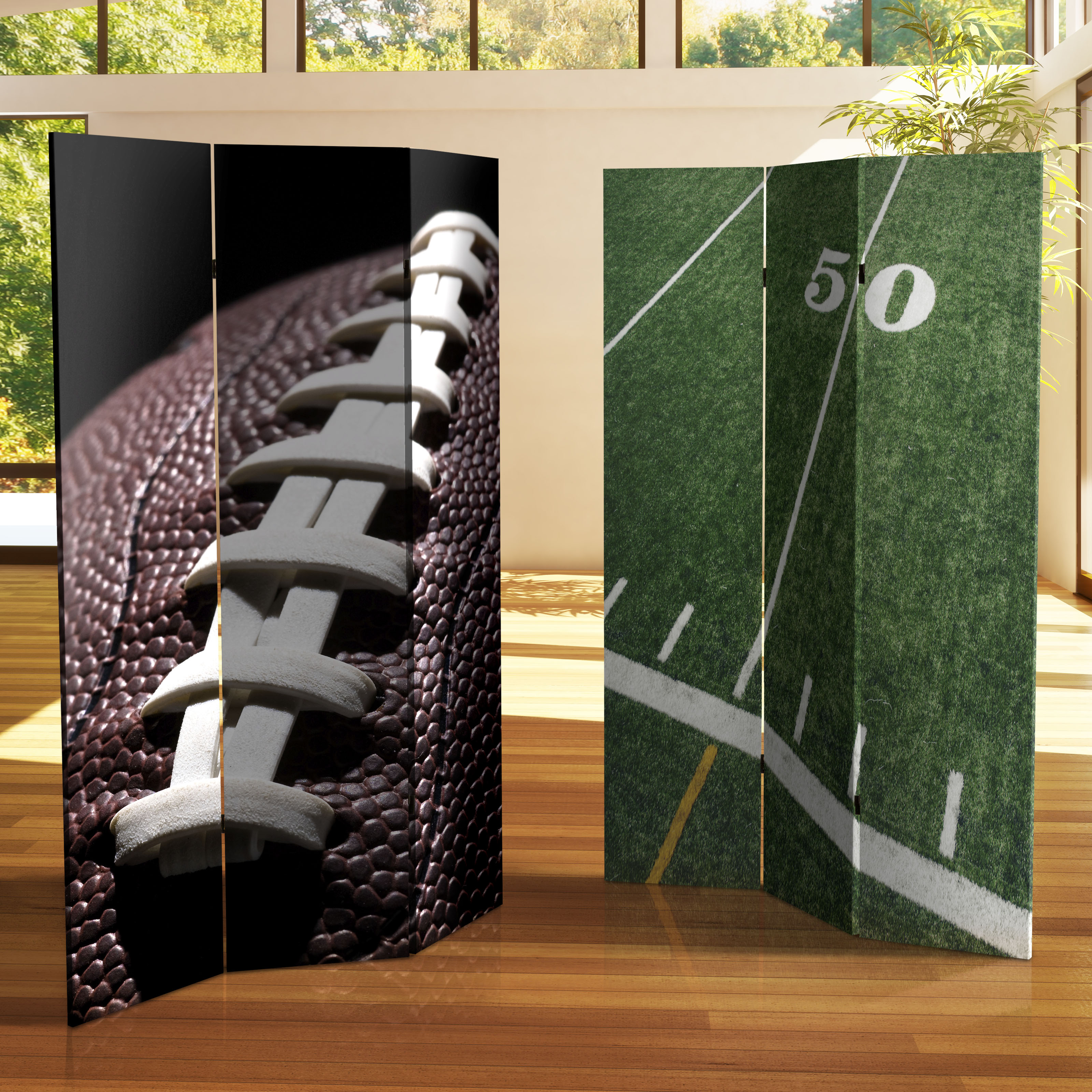 Red Lantern: 6 ft. Tall Double Sided Football Canvas Room Divider
