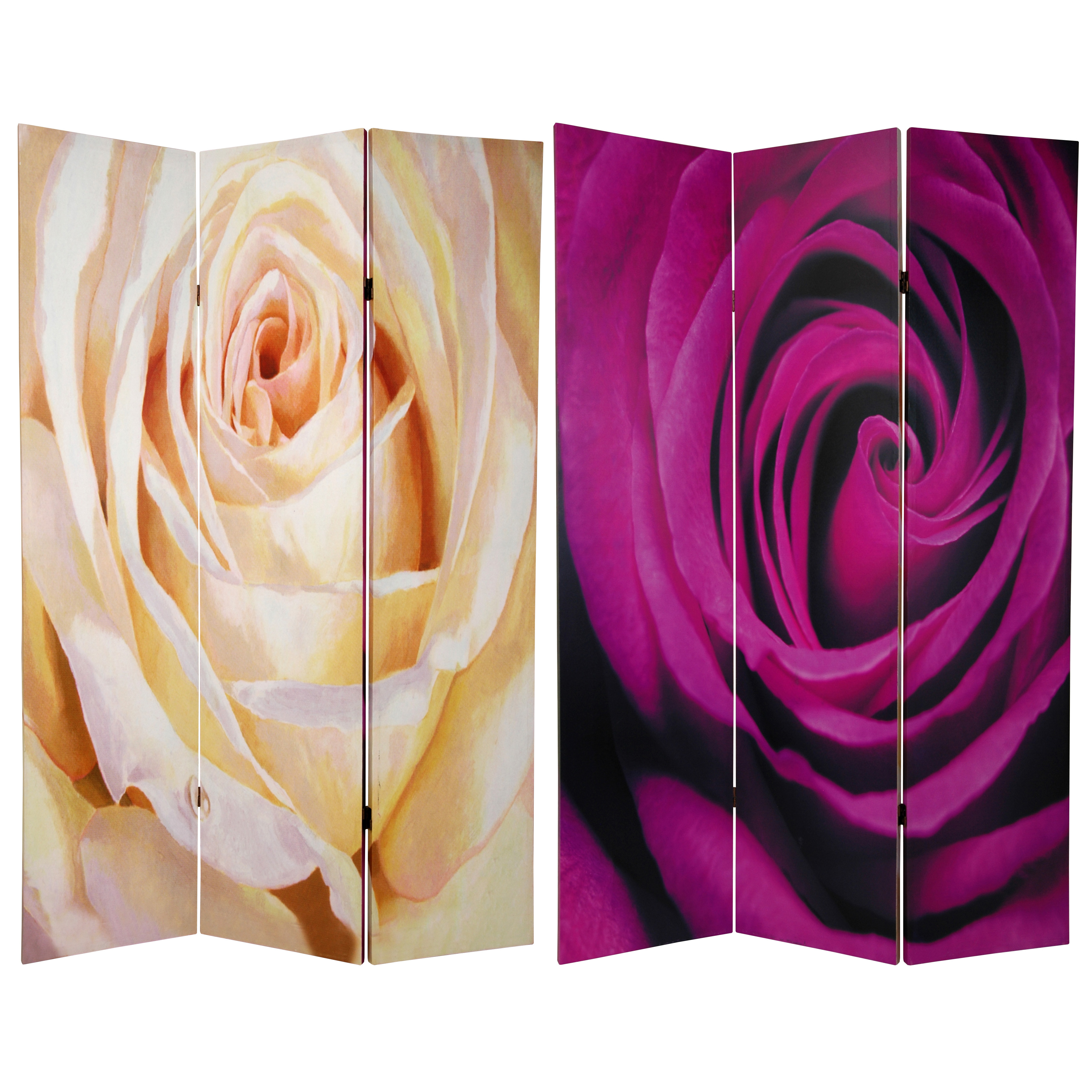 Red Lantern: 6 ft. Tall Double Sided Roses Room Divider