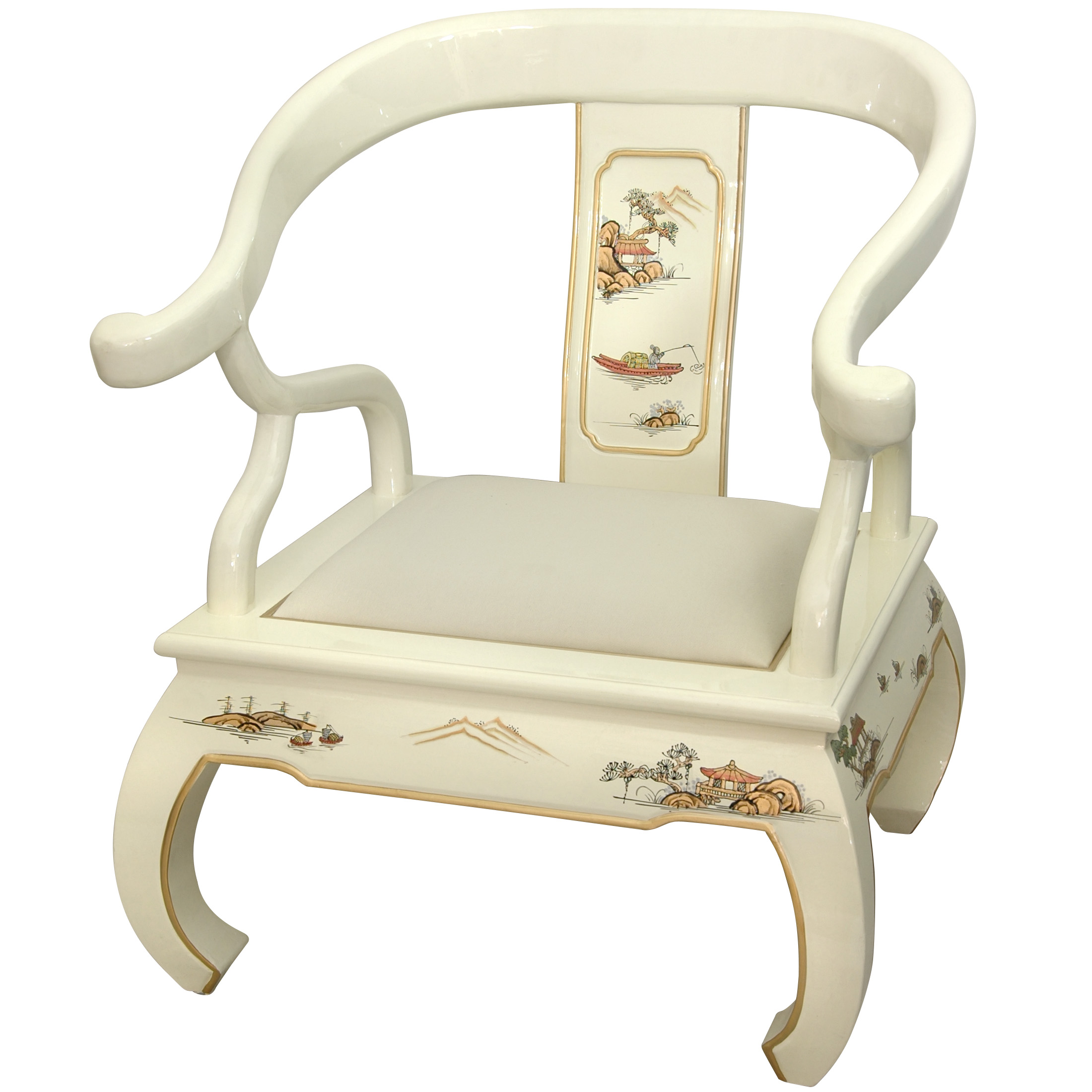 Red Lantern: Ivory Landscape Ming Chair