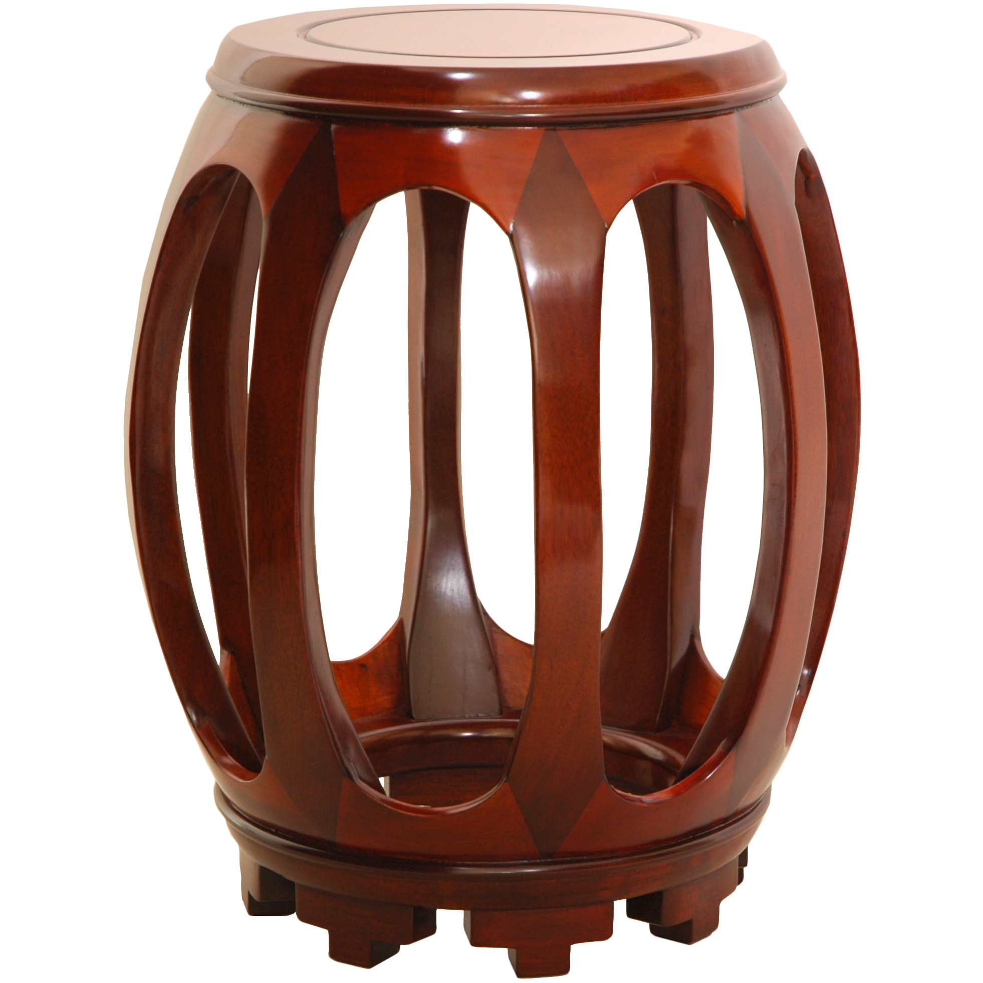 Red Lantern: Rosewood Circular Stand - Honey