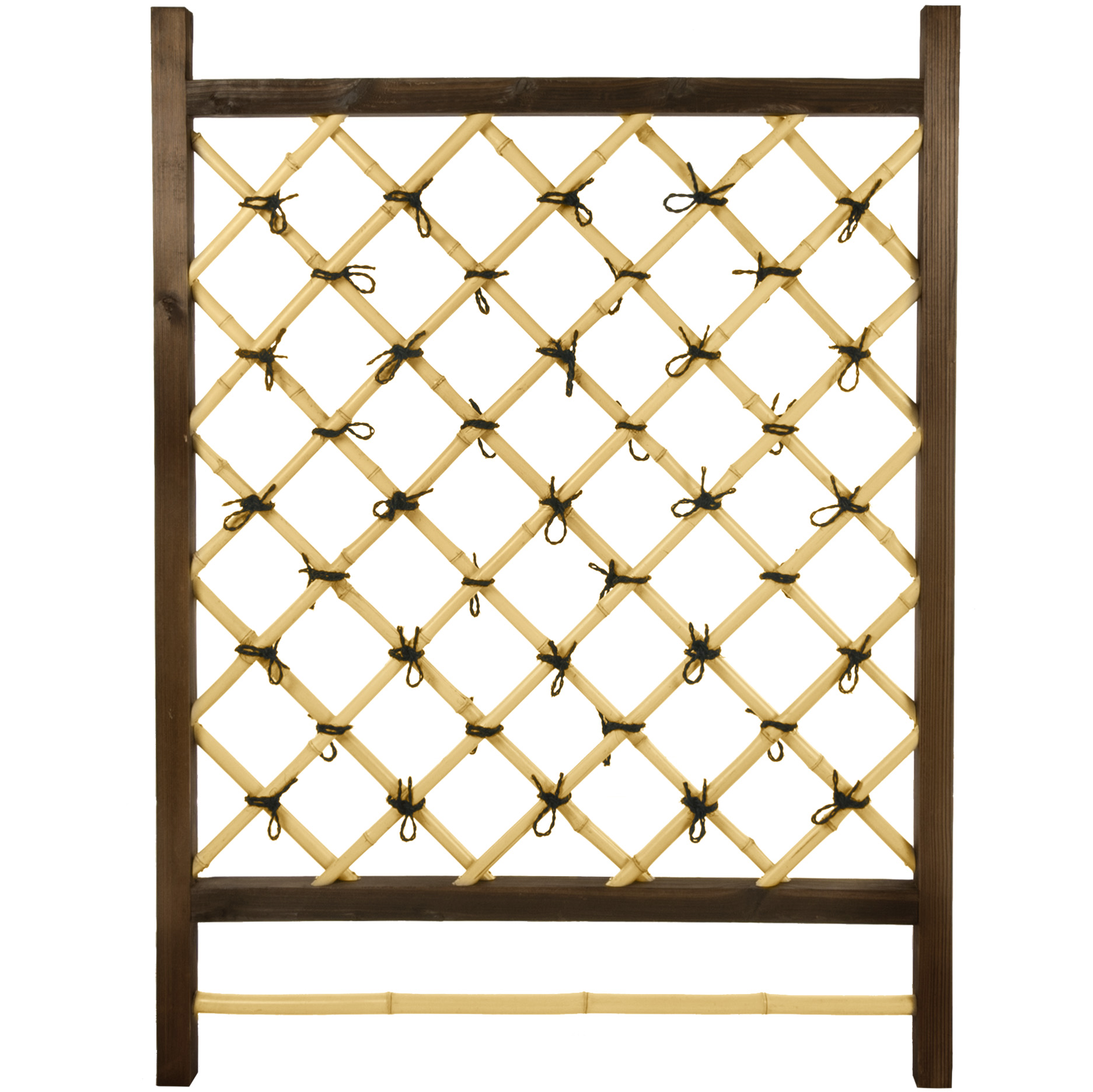 Red Lantern: Japanese Garden Style Wood & Bamboo Trellis